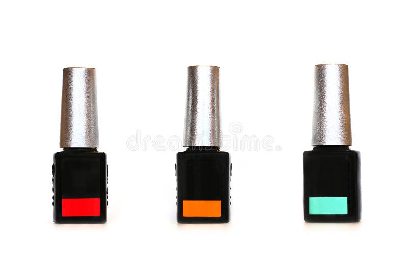 Nail Polish on a White Background. Large Selection of Nail Polishes ...