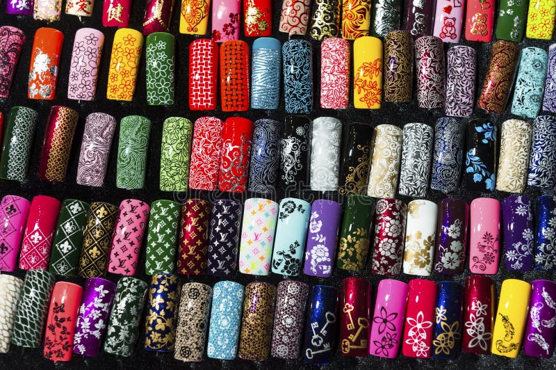 Nail samples row stock image. Image of care, beauty, cosmetic - 68223653