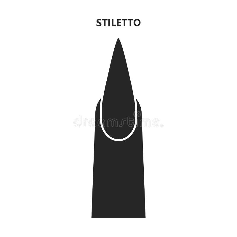 Nail Shape Vector Black Icon. Vector Illustration Nail Shape on White ...