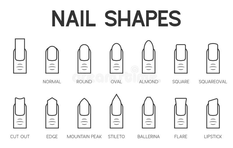 Nail Shapes Stock Illustrations – 735 Nail Shapes Stock Illustrations ...