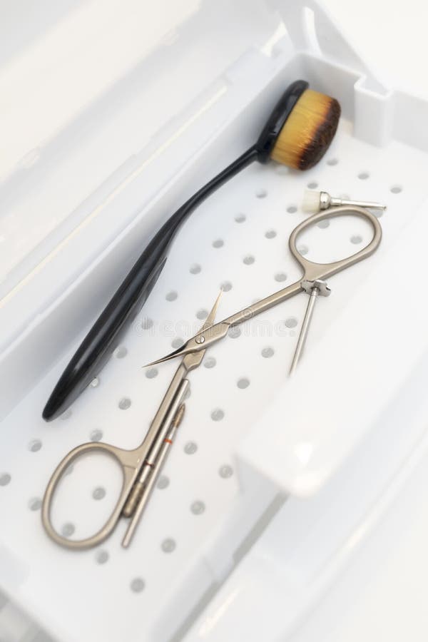 Nail Tool Sterilizer Box, Plastic Sterilization Tray, Closeup ...