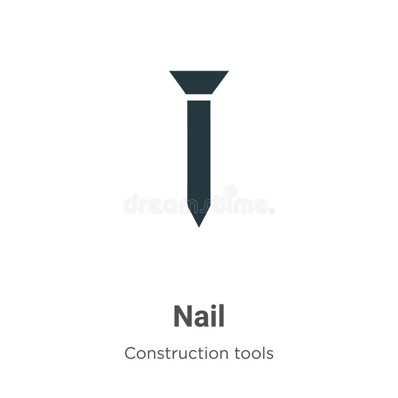Nail Vector Icon on White Background. Flat Vector Nail Icon Symbol Sign ...