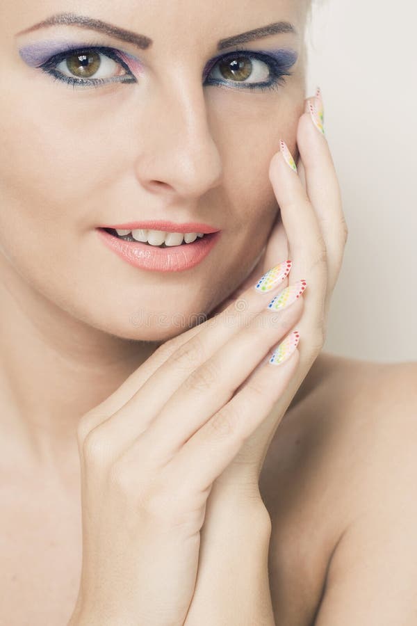 Nails- Beauty shoot stock photo. Image of earring, lipstick - 51234790