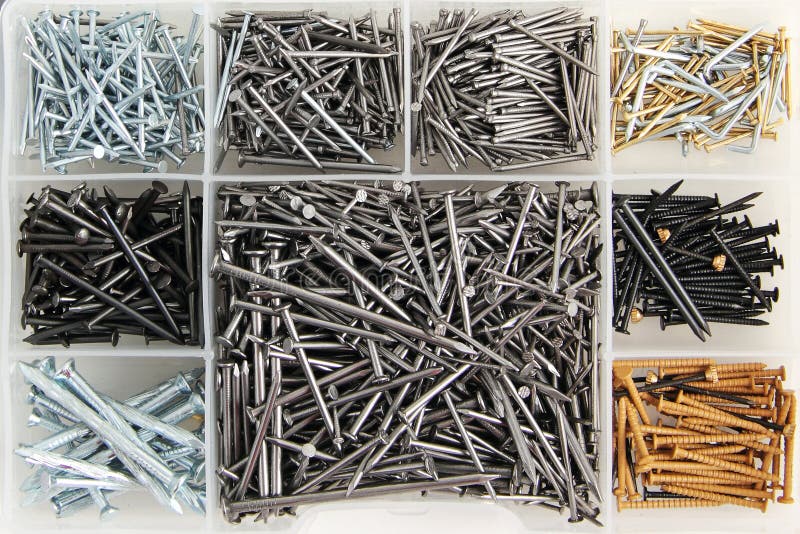 Nails in a box stock image. Image of metallic, making - 21712147