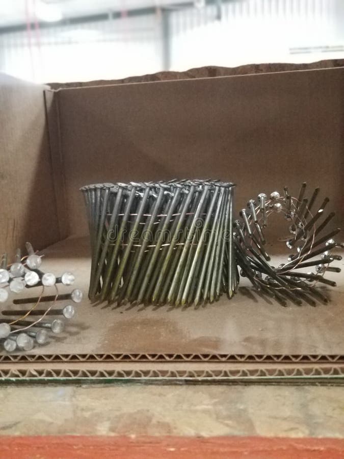 Nails in a box. stock image. Image of construction, staples - 114096751