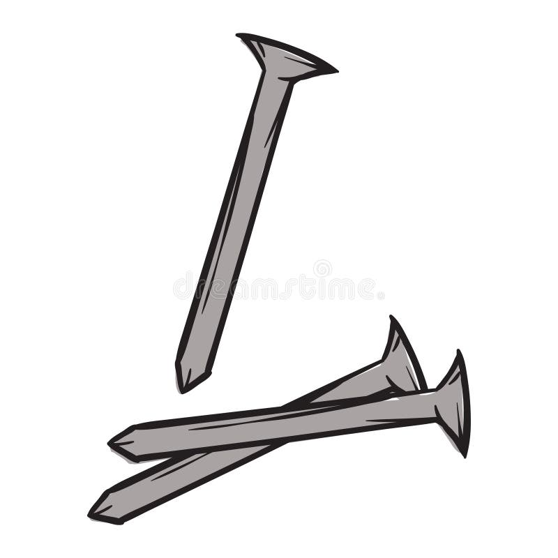 Nails. Construction Tools. Simple Vector Illustration of Icon, Sticker ...
