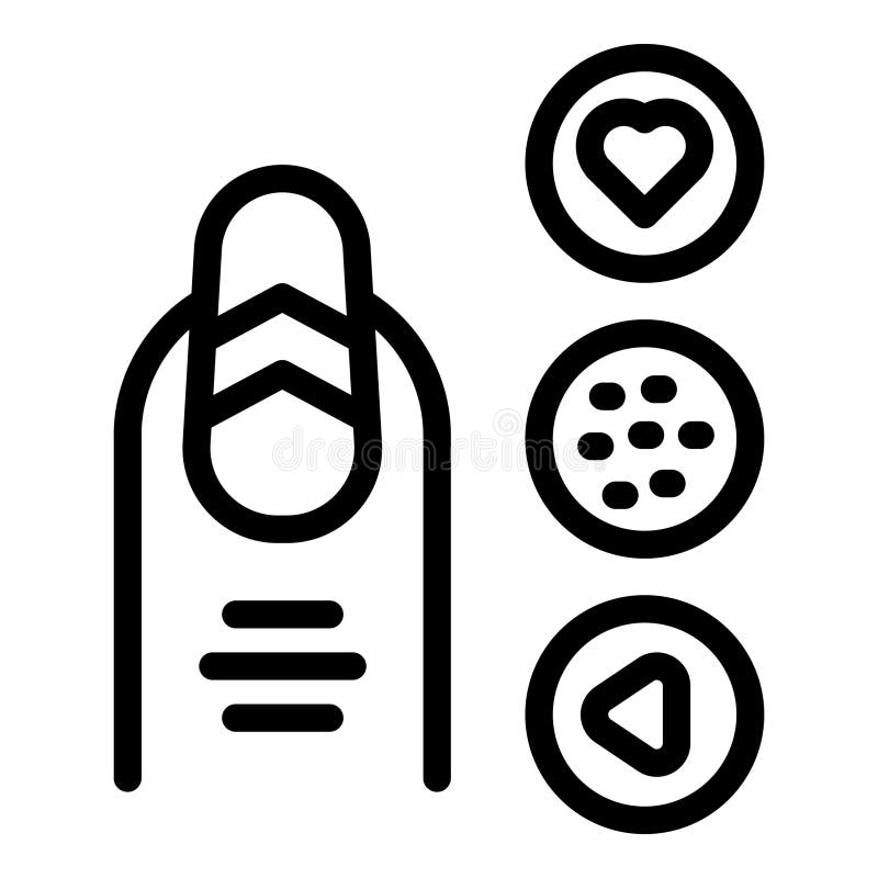 Nails Design Application Icon Outline Vector. Fingernails Painting Art ...