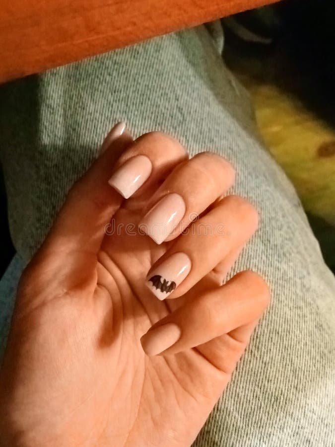 Nails for Halloween , Bat , Manicure Stock Image - Image of nail ...