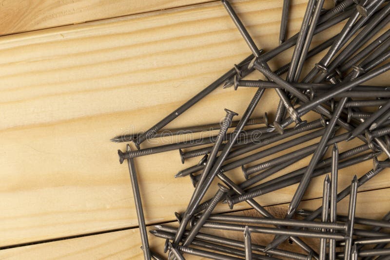Nails Made of Steel for Working with Wooden Objects Stock Image - Image ...