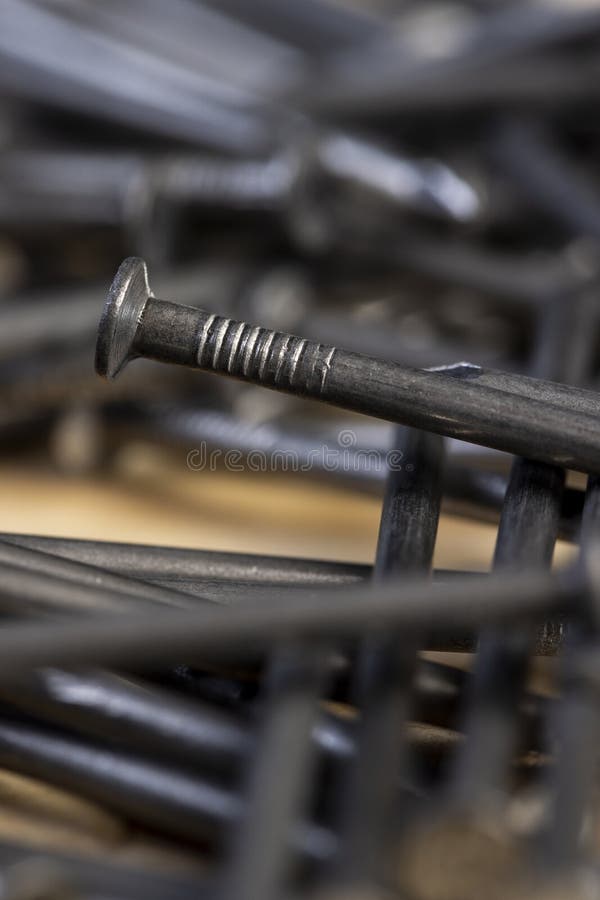 Nails Made of Steel for Working with Wooden Objects Stock Image - Image ...