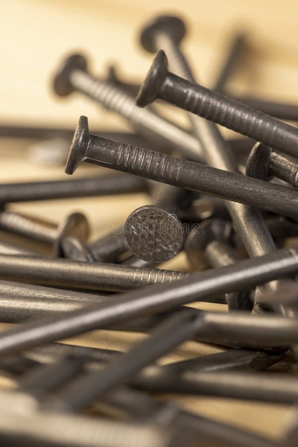 Nails Made of Steel for Working with Wooden Objects Stock Photo - Image ...