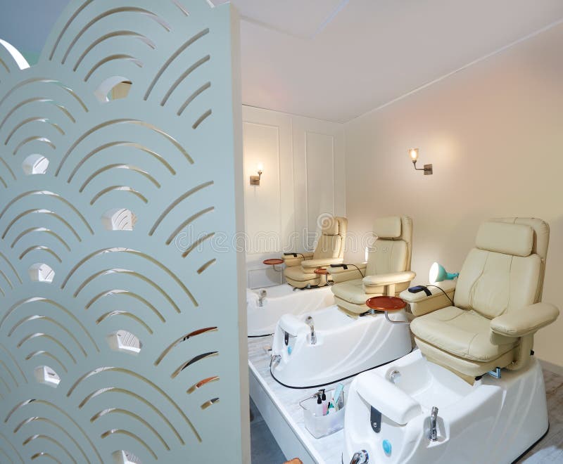 Nails Salon Pedicure Sofa Chair Stock Image - Image of deco, health ...