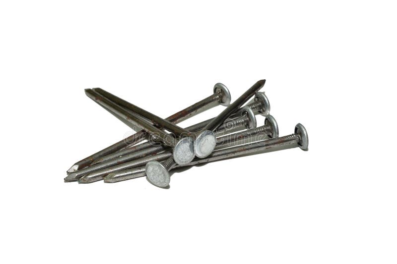 Nails with Wide Heads for Fastening Slate. Stock Image - Image of ...