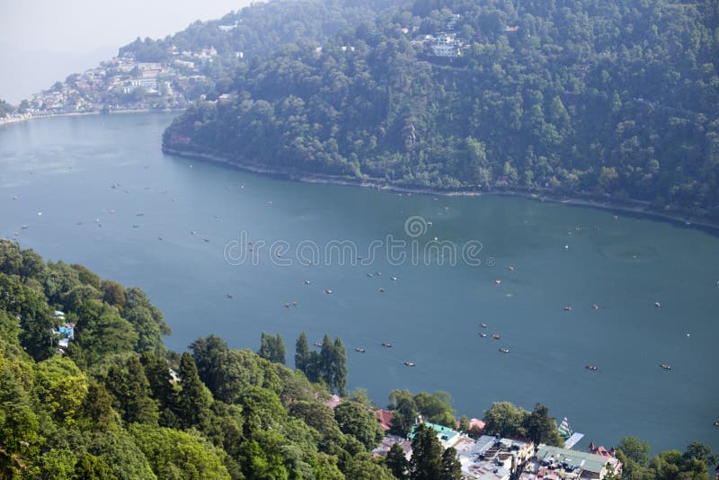 Nainital City Top View stock image. Image of vessel - 118332783