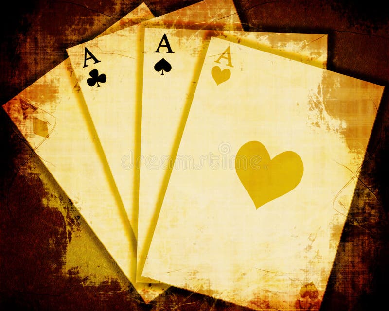 Naipes del vintage stock de ilustración. Ilustración de viejo - 4338632