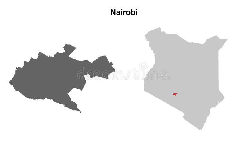 Nairobi outline map stock vector. Illustration of border - 379007282