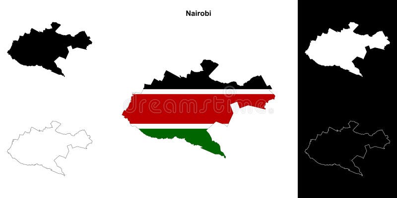 Nairobi outline map stock vector. Illustration of vector - 356531264