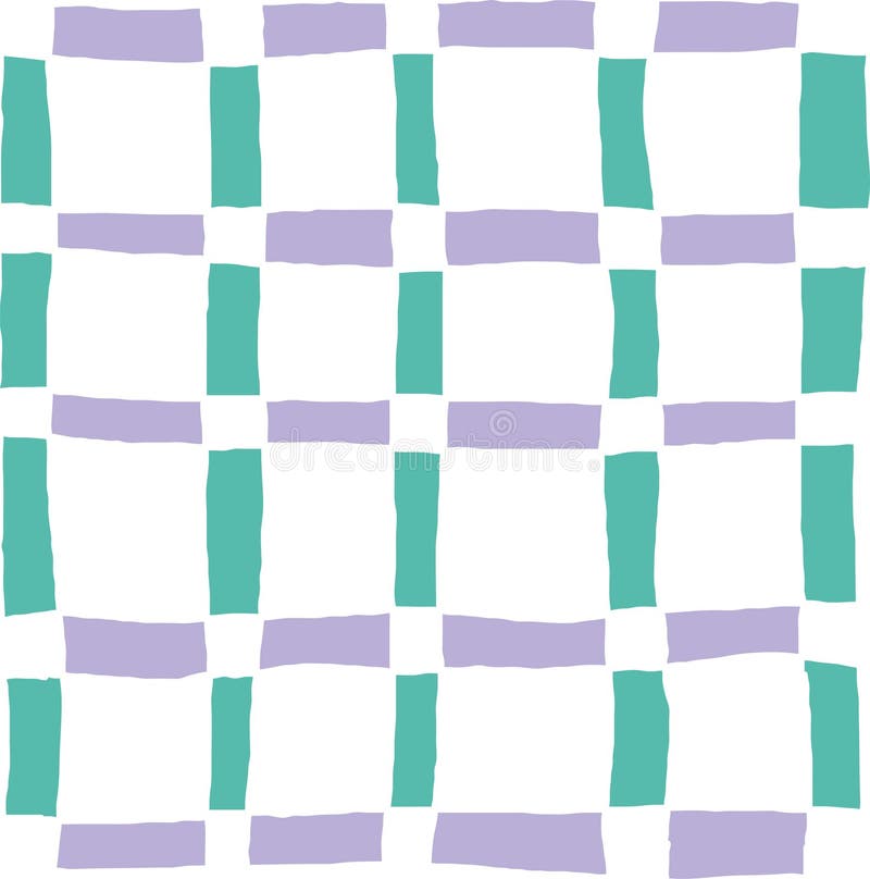 Naive Boho Patterns with Doodle Checkered Pattern and White Daisies of ...