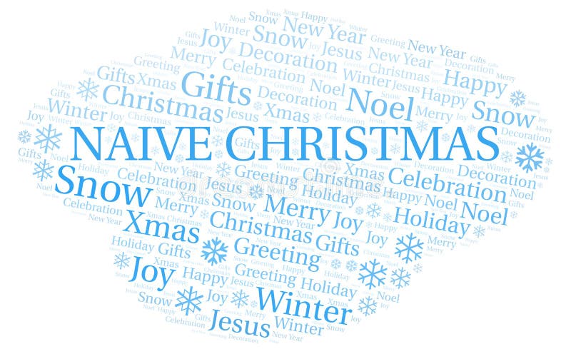 Naive Christmas word cloud stock illustration. Illustration of cloud ...