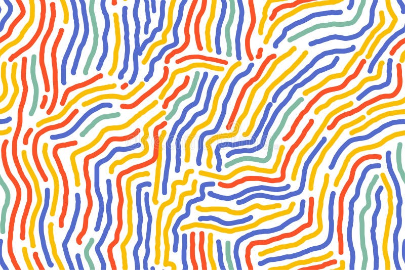 Naive Cute Squiggle Seamless Pattern. Creative Abstract Doodle Style ...