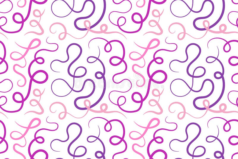 Naive Cute Squiggle Seamless Pattern. Creative Abstract Doodle Style ...