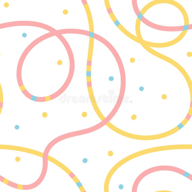 Naive Seamless Squiggle Pattern with Bright Pink and Purple Wavy Lines ...