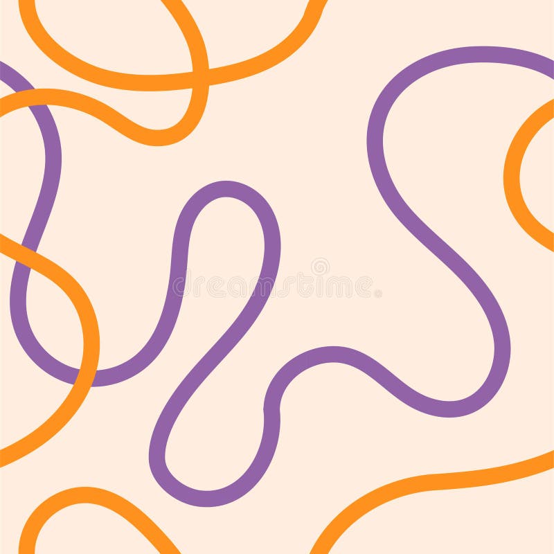 Naive Seamless Squiggle Pattern with Bright Pink and Purple Wavy Lines ...