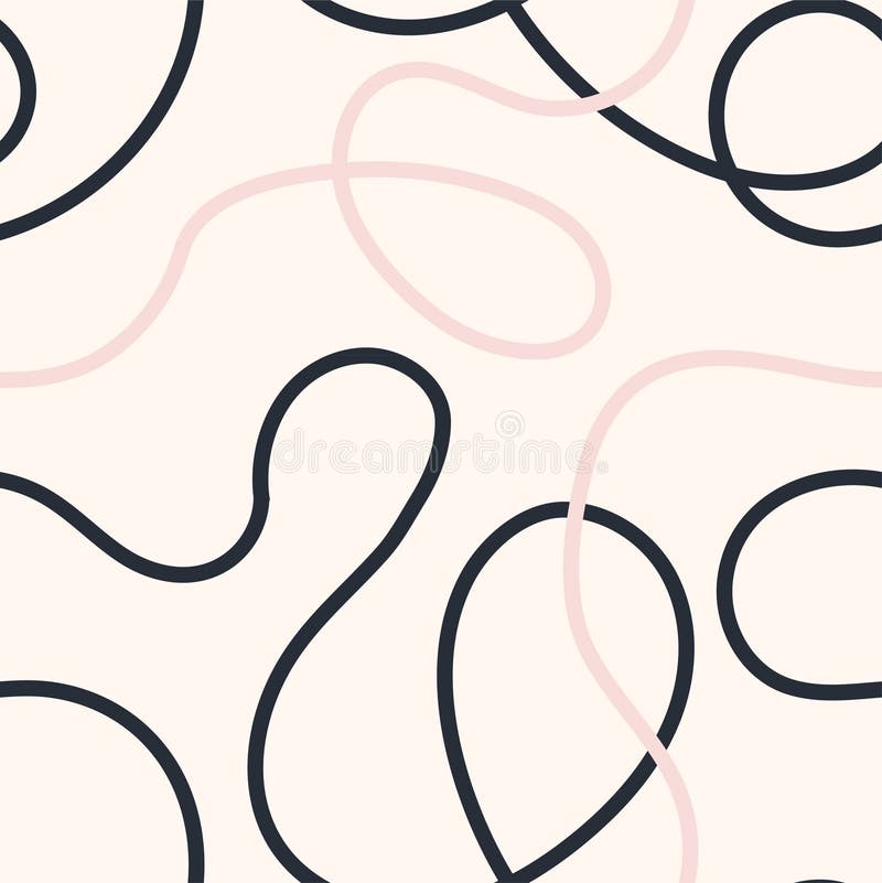 Naive Seamless Squiggle Pattern with Bright Pink and Purple Wavy Lines ...