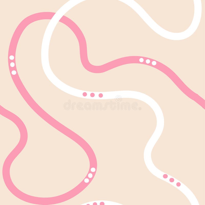 Naive Seamless Squiggle Pattern with Bright Pink and White Wavy Lines ...