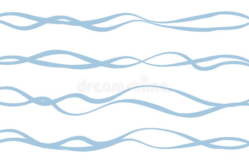 Naive Squiggle Pattern with Bright Blue Wavy Lines on a Light ...