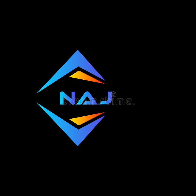NAJ Abstract Technology Logo Design on Black Background. NAJ Creative ...