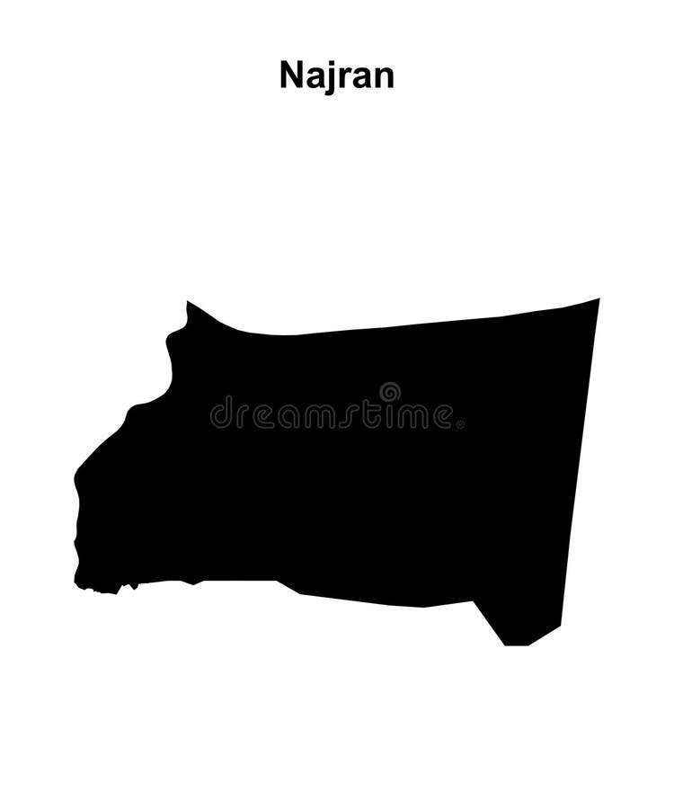 Najran outline map stock vector. Illustration of vector - 360653448