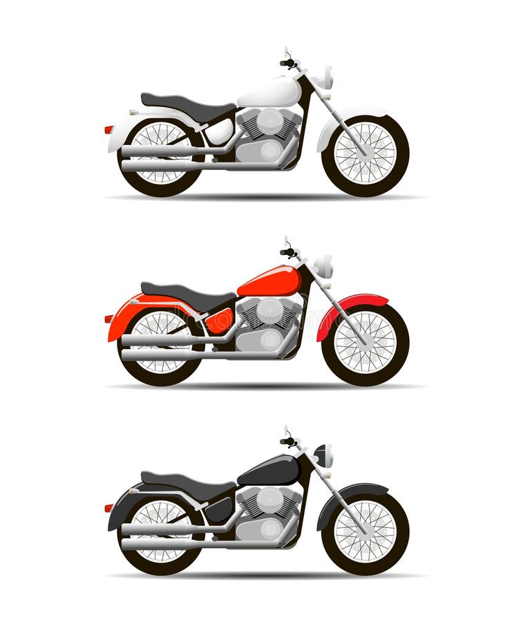 Najuor Vector Image of a Classic Motorcycle in Various Colors. Stock ...