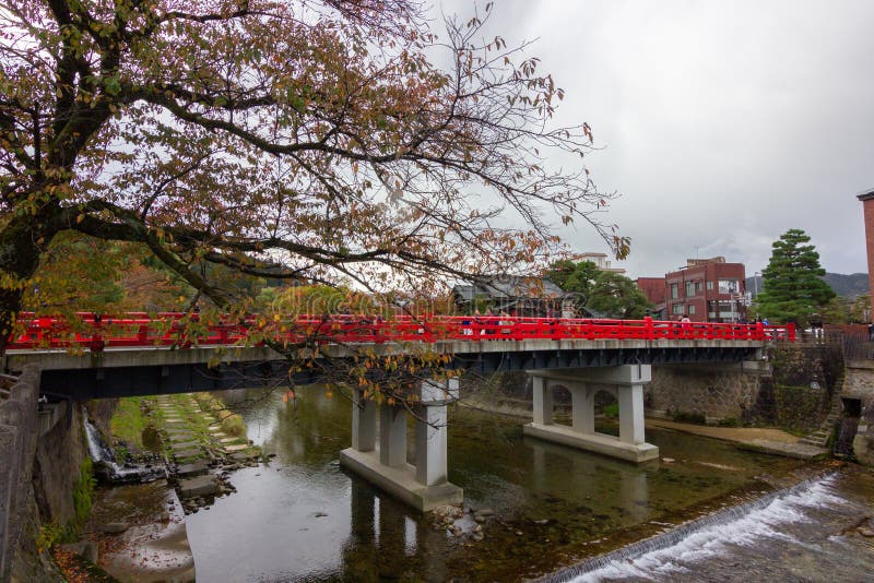 Nakabashi Bridge in Takayama Japan Stock Image - Image of blue, autumn ...