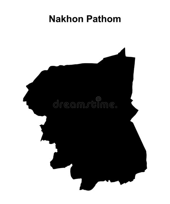 Nakhon Pathom outline map stock vector. Illustration of pathom - 360658617