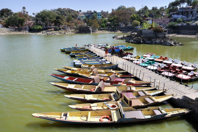 Nakki Lake stock photo. Image of asian, boats, asia, hill - 13477212
