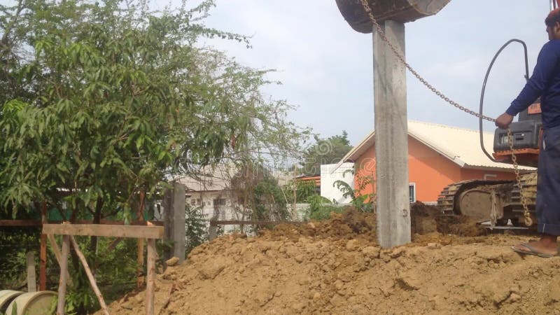 A Construction Man Hole Trench at a Road Project Site Stock Video - Video of earth, mover: 281494661