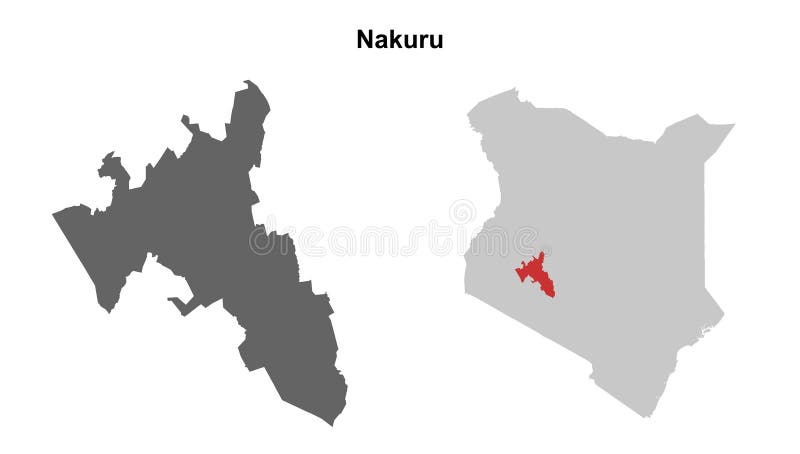 Nakuru outline map stock vector. Illustration of administrative - 379007328