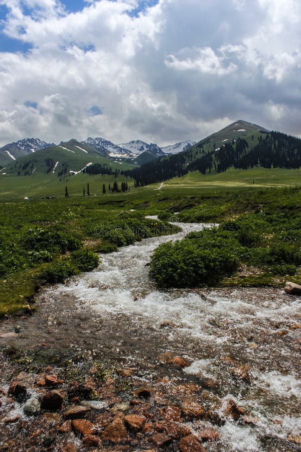 Prairie Stream stock photo. Image of clouds, land, countryside - 16431112