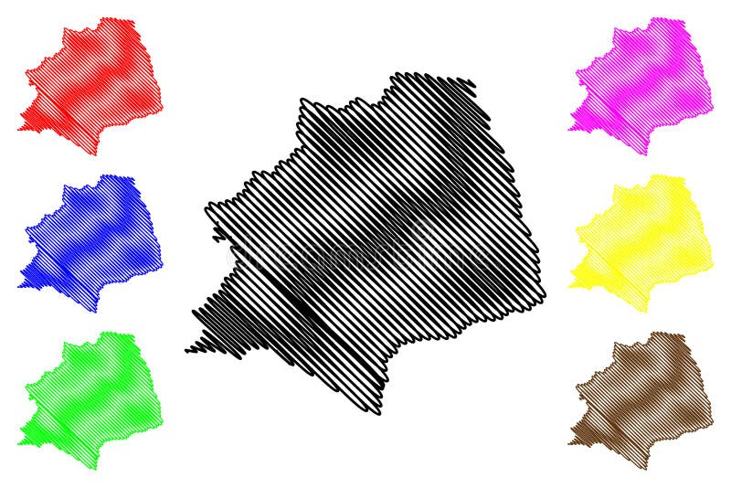 Nalgonda District Telangana State, Republic of India Map Vector ...