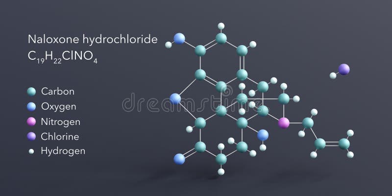 Naloxone Hydrochloride Molecular Structure, 3d Model Molecule, Opioid ...