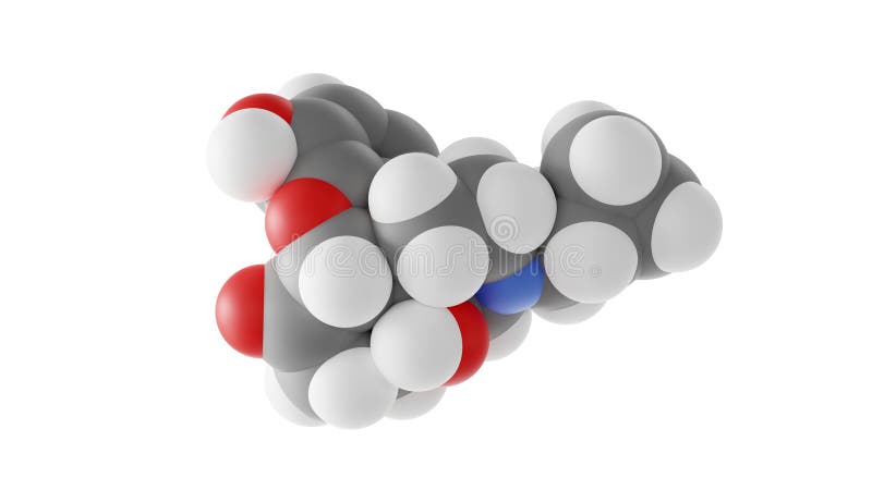 Naltrexone Molecule, Opiate Antagonists, Molecular Structure, Isolated ...