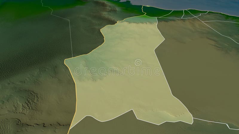 Nalut, Libya - Highlighted. Physical Stock Illustration - Illustration ...