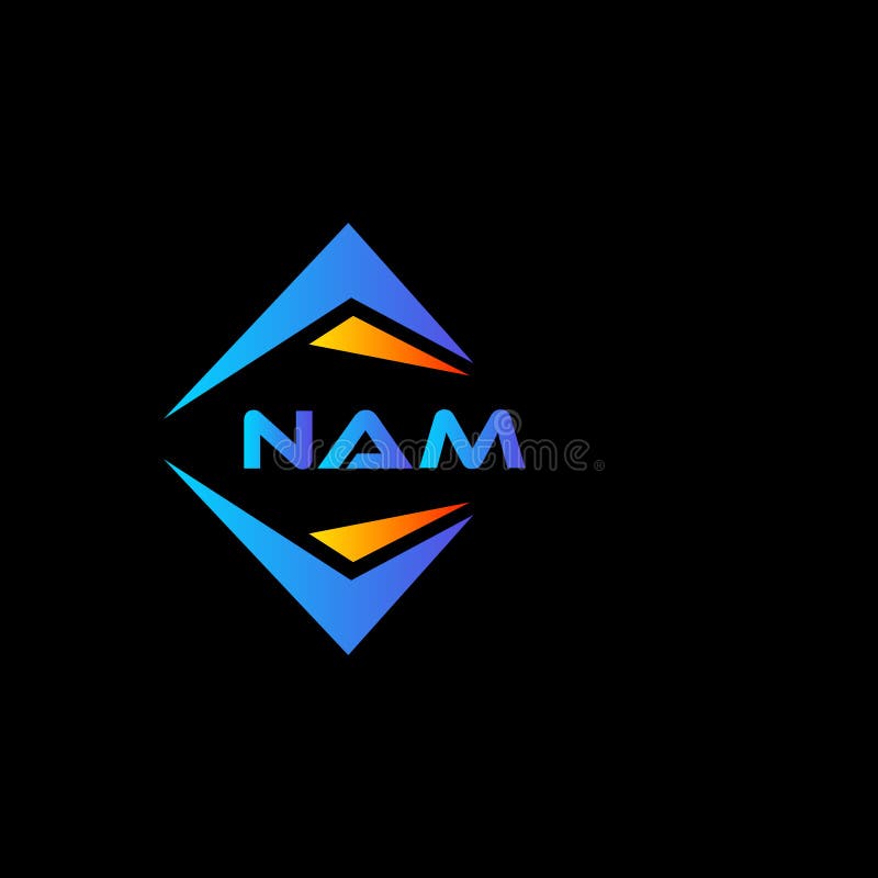 NAM Abstract Technology Logo Design on Black Background. NAM Creative ...