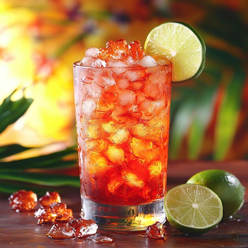 Nam Manao Nam Bped Lime Plum Syrup Close Up View Stock Illustration ...