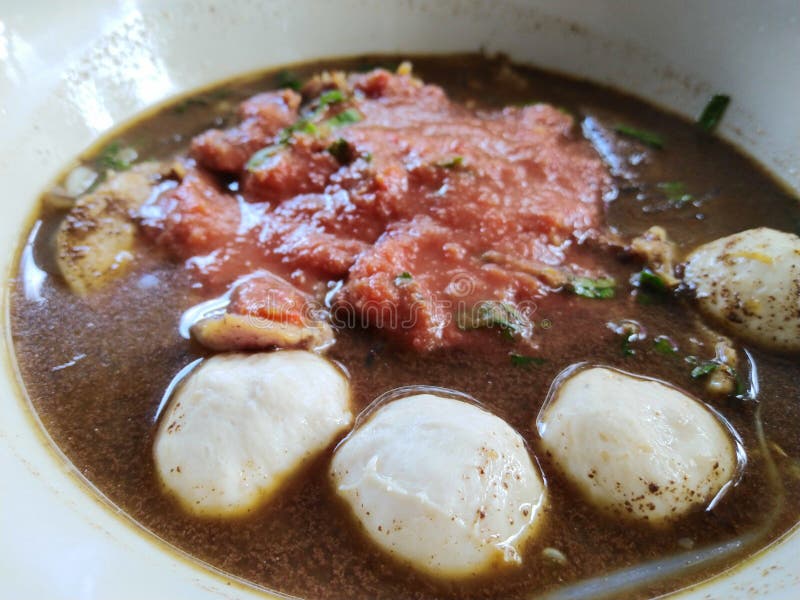 Nam Tok Pork Noodle in Thailand Stock Image - Image of pork, thailand ...