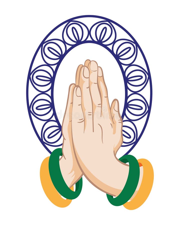 Namaste gesture of hands stock vector. Illustration of expression ...