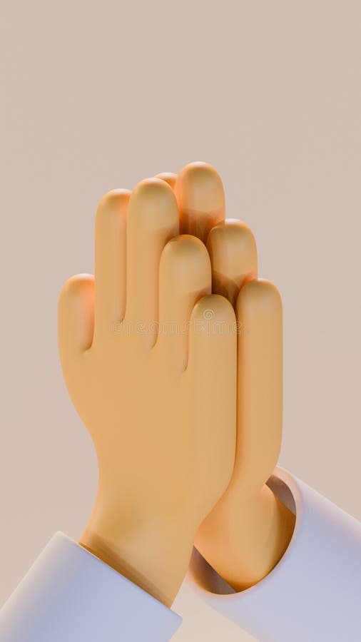 Namaste Hand 3D Illustration Background Stock Illustration ...