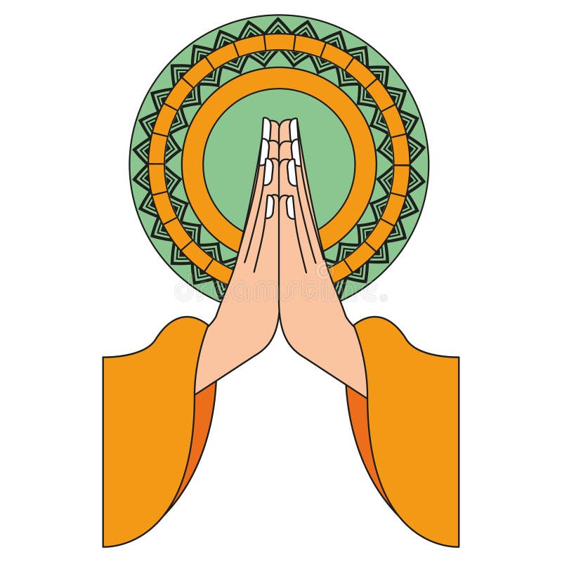 Namaste hands gesture stock illustration. Illustration of welcome ...