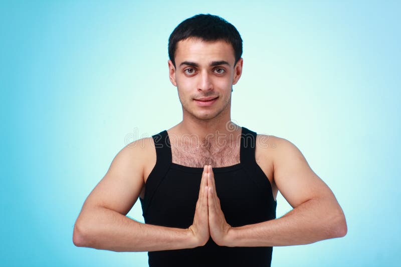 Namaste man stock image. Image of prayer, pretty, person - 10391937